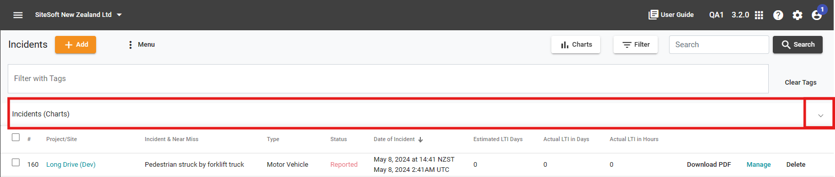 How to access and manage Incidents Charts & Graphs (May 2024 Release)