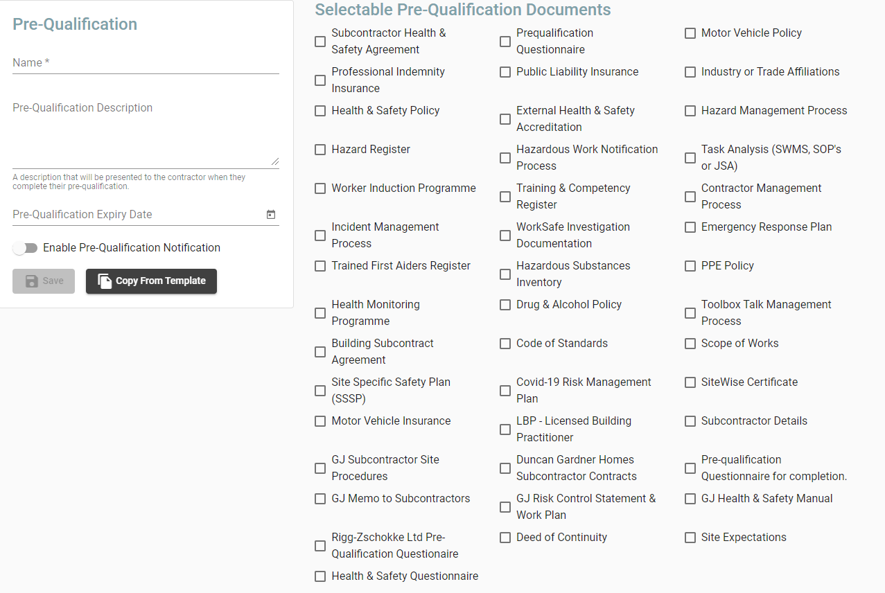 How to set up Pre-Qualifications for your Contractors
